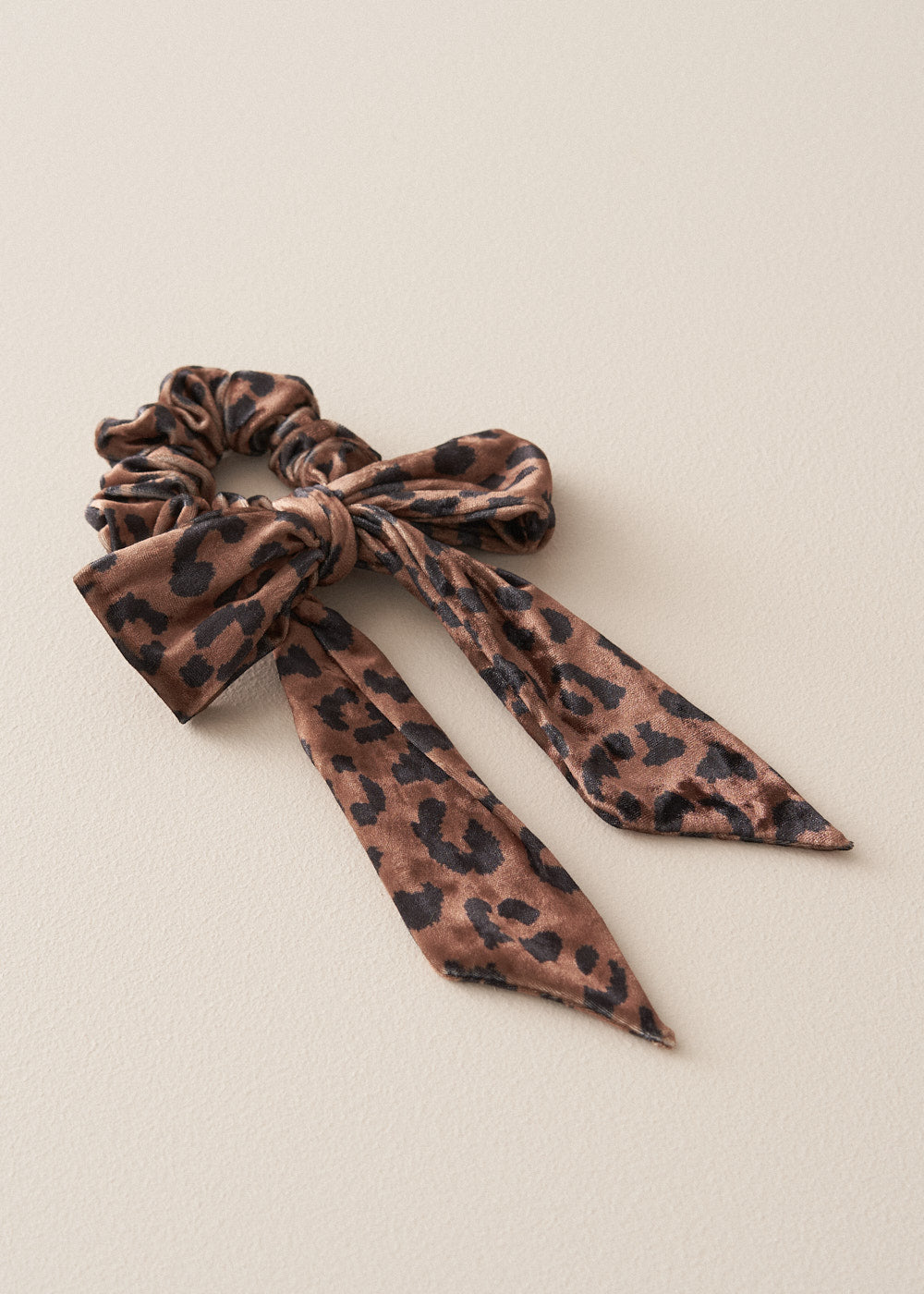 Celaena Velvet Tie Scrunchie - Leopard | Accessories | BUSBY & FOX