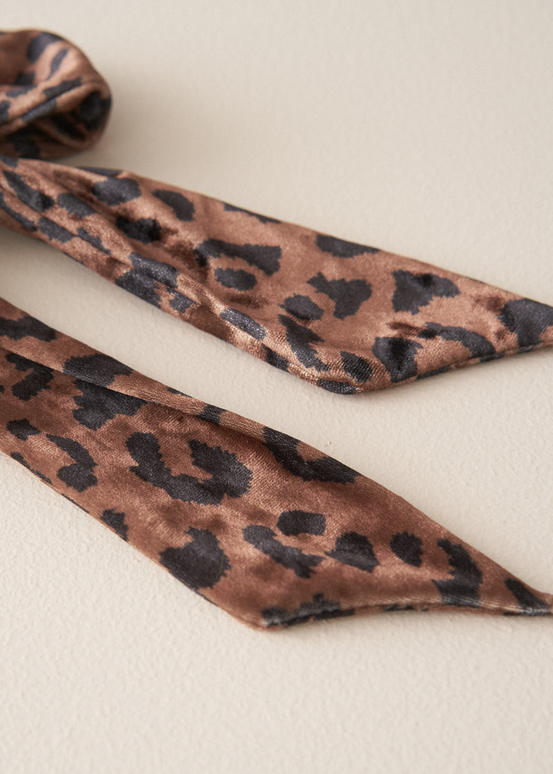 Celaena Velvet Tie Scrunchie - Leopard | Accessories | BUSBY & FOX