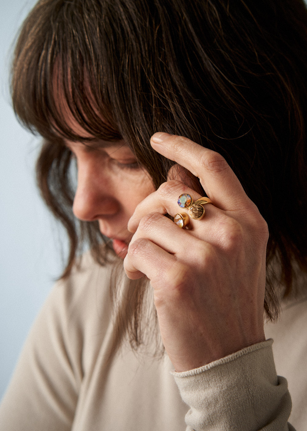 Hannah Multi Crystal Ring | Jewellery | BUSBY & FOX