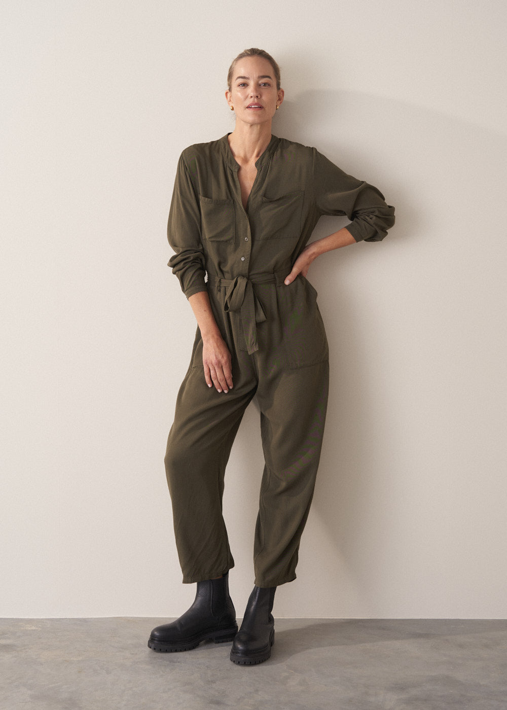 Etta Jumpsuit - Khaki | Dresses & Jumpsuits | BUSBY & FOX – Busby & Fox